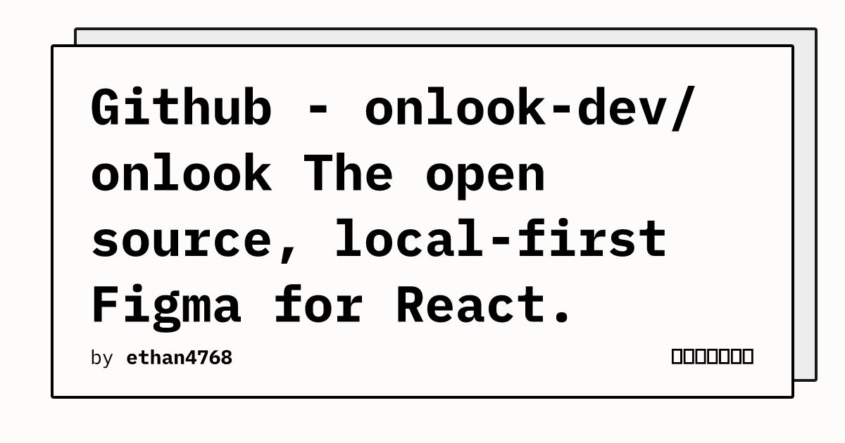 Github - onlook-dev/onlook The open source, local-first Figma for React. Design directly in your ...